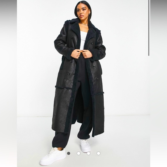 QED London | Jackets & Coats | Qed London Belted Longline Coat With Trims In Black New Us Size 8 ...